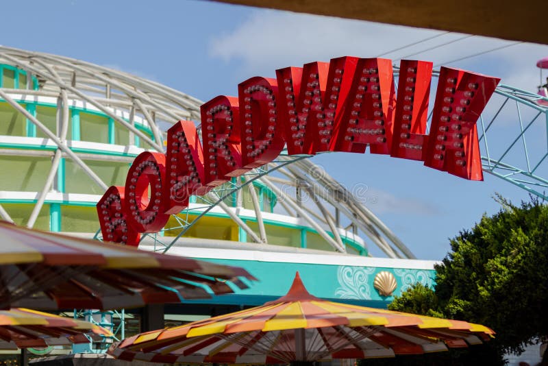 Red BOARDWALK Marquee editorial stock image. Image of americana - 177533589