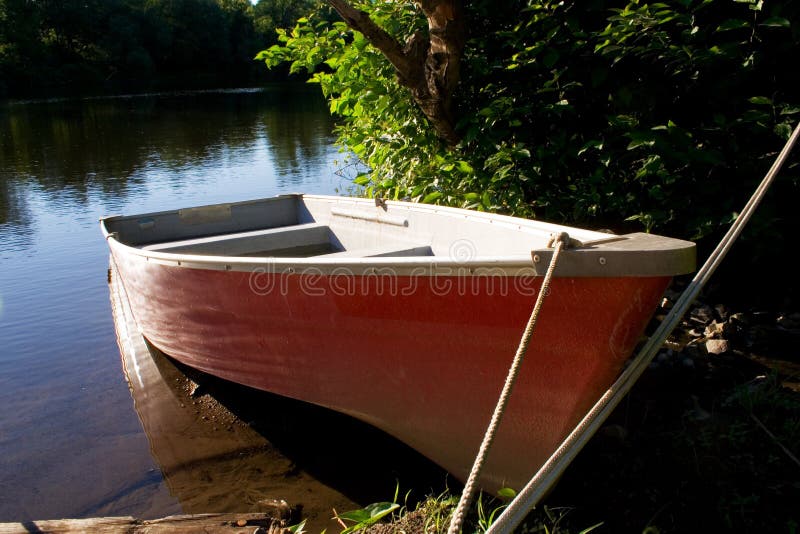 Red boat stock image. Image of peaceful, silence, alone - 183513