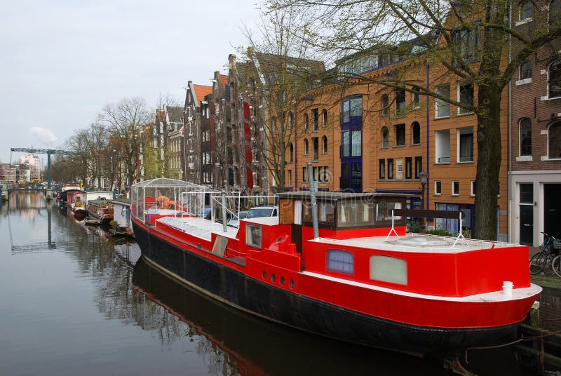 Red Boat stock photo. Image of boat, netherlands, holland - 19365630