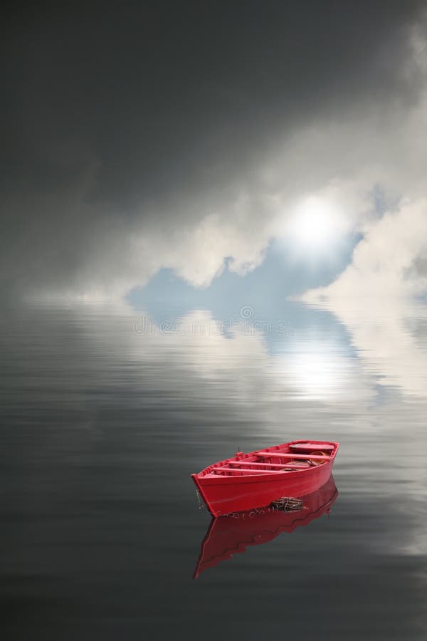Red boat stock photo. Image of background, abstract, reflection - 8914552