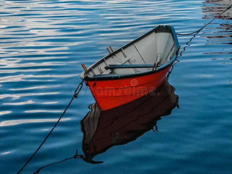 Red boat stock image. Image of rope, fish, water, dock - 65014235