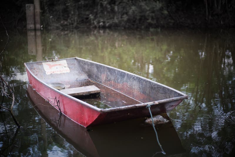 Red boat stock photo. Image of pier, boat, parked, paddle - 175704066