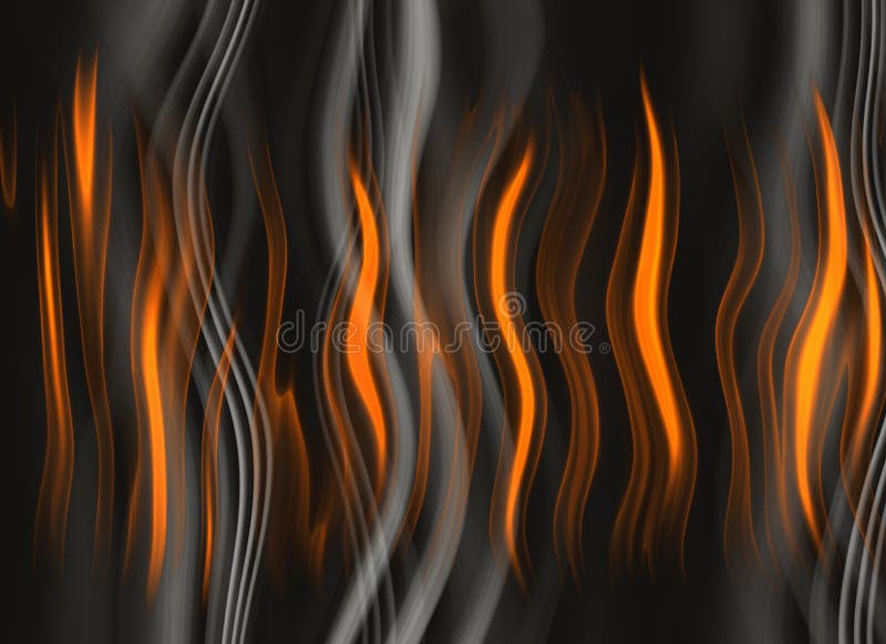 Red Body of Flame on Curled Smoke Backgrounds Stock Illustration ...