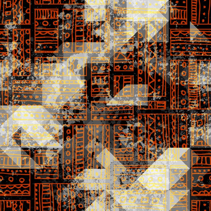 Red boho pattern stock vector. Illustration of flower - 71751524