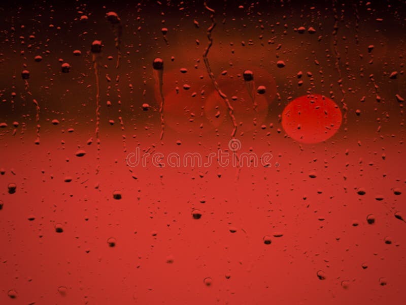 Background of Water Droplets on the Surface in Red Colors. Stock Photo ...