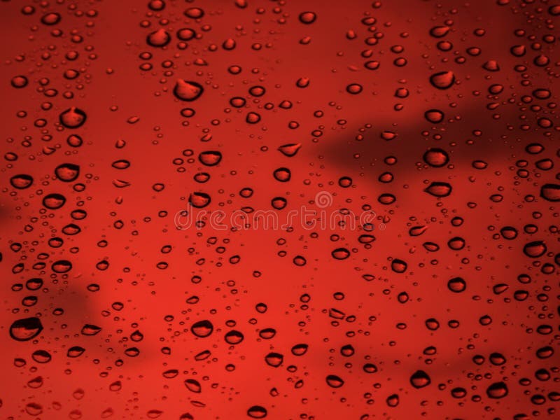 Background of Water Droplets on the Surface in Red Colors. Stock Image ...