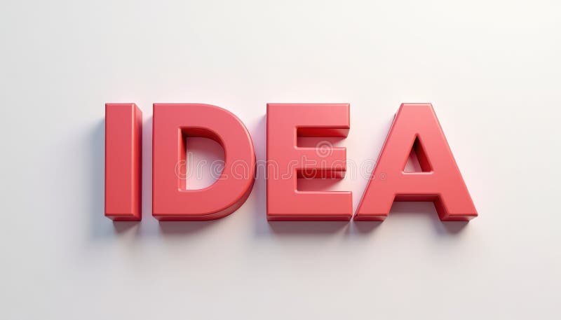 Red Bold Letters Spelling IDEA on a White Background. Stock ...