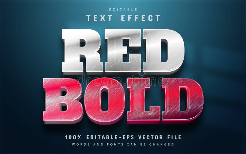 Red Bold Text Effect Editable Stock Vector - Illustration of typo ...