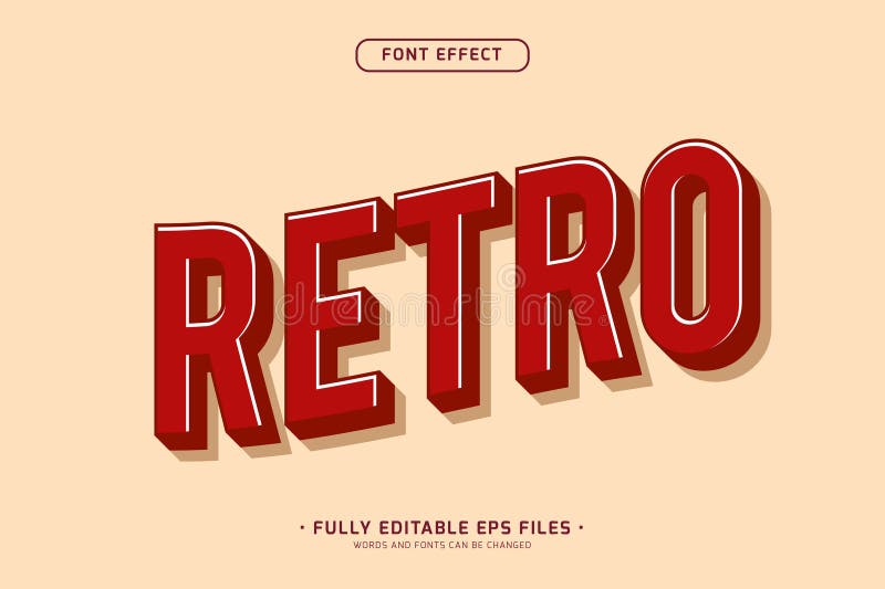 Red Bold Vintage Typography Text Effect Stock Vector - Illustration of ...