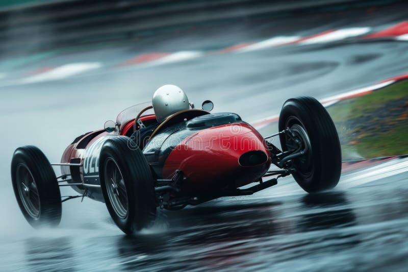 Red Bolide Driving at High Speed in Circuit. Neural Network Ai ...