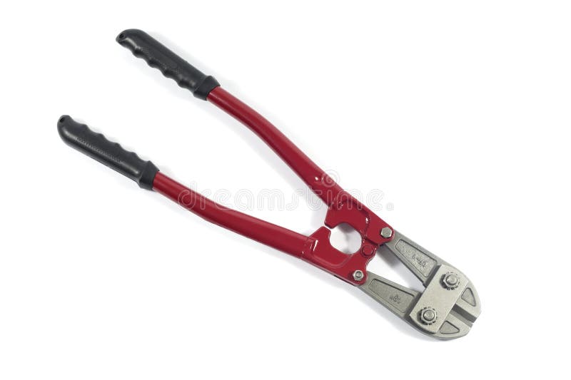 Red Bolt Cutter Isolated on White Background Stock Image - Image of ...