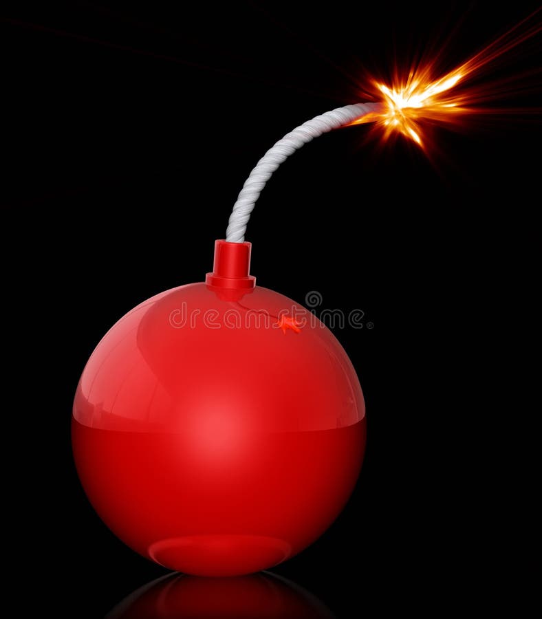 Red bomb stock illustration. Illustration of concepts - 49547007