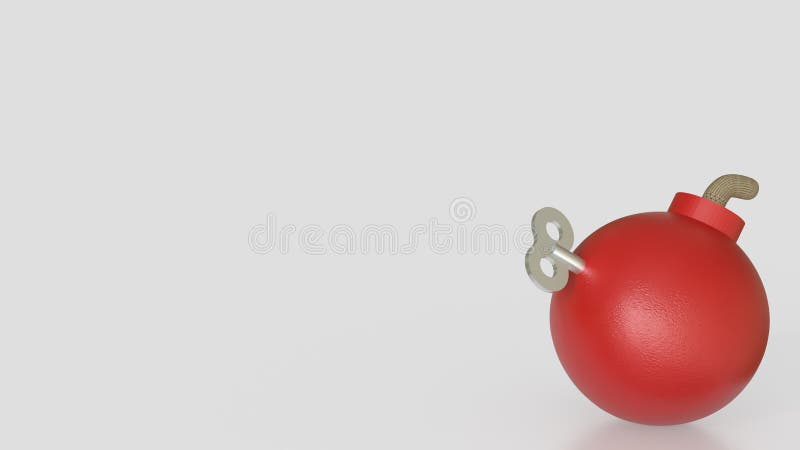 The Red Bomb and Wind Up on White Background 3d Rendering Stock ...