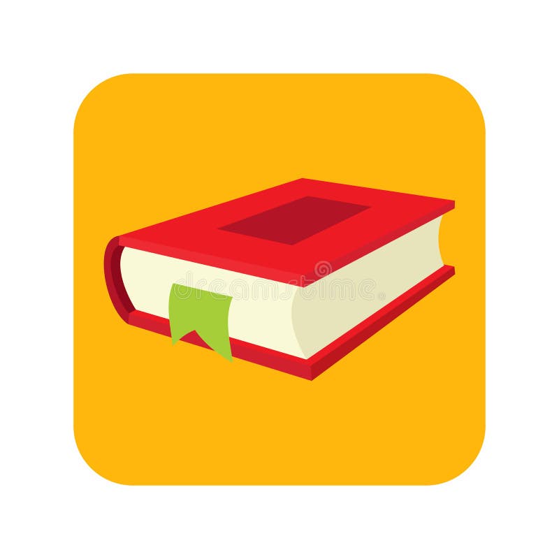 Red Book with Bookmark Flat Icon Stock Vector - Illustration of element ...