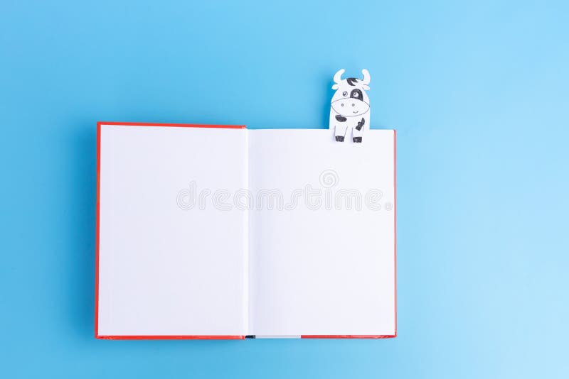 Bookmarks with Bull or Caw Blue Background Stock Image - Image of ...