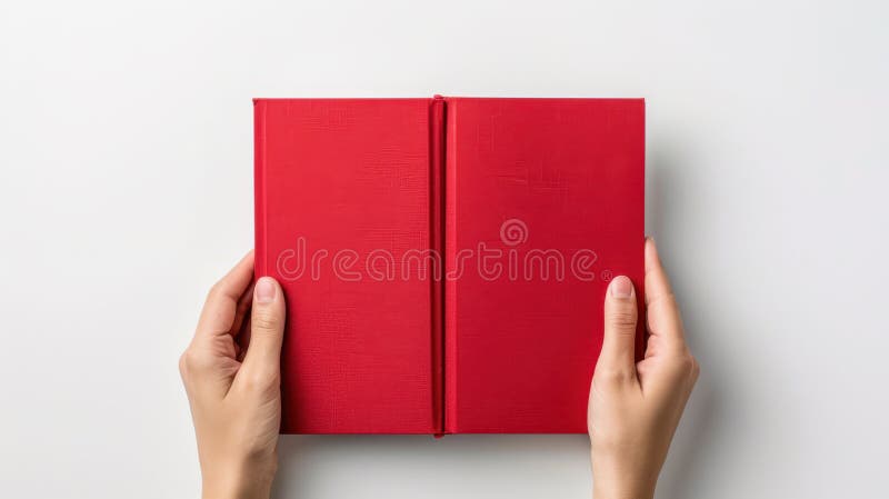 The Red Book in Hands.AI Generated Image Stock Photo - Image of reading ...