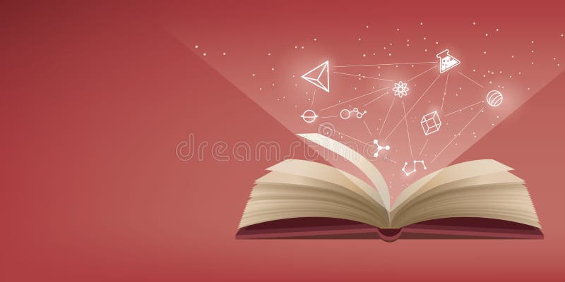 The Red Book is Open, the Icon Refers To Knowledge and Learning. Stock ...