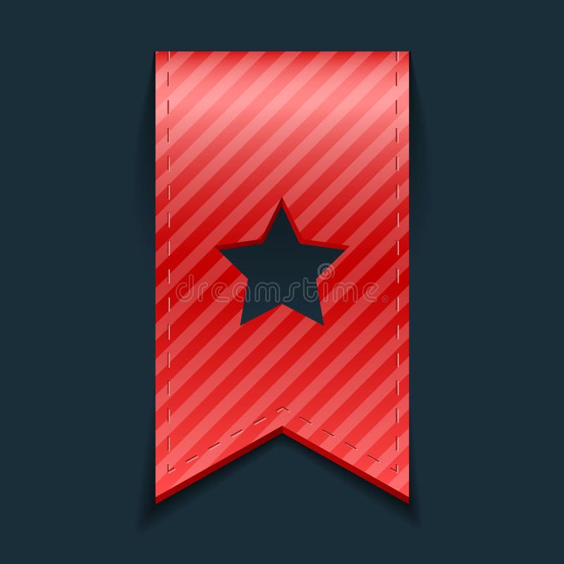 Red Bookmark on Black Background Stock Illustration - Illustration of ...