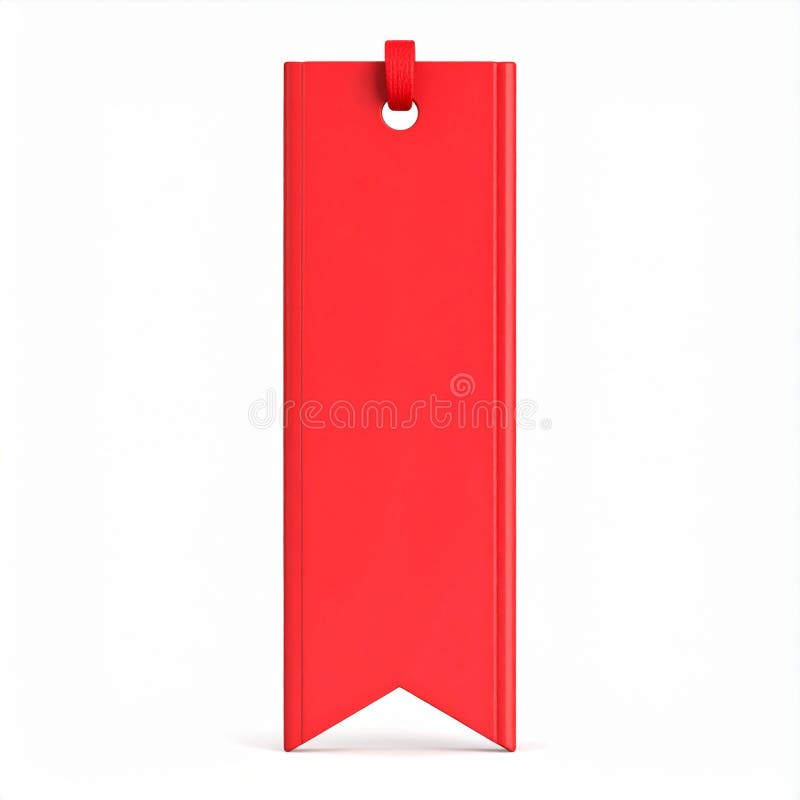 Red Bookmark with Ribbon on White Background Stock Illustration ...