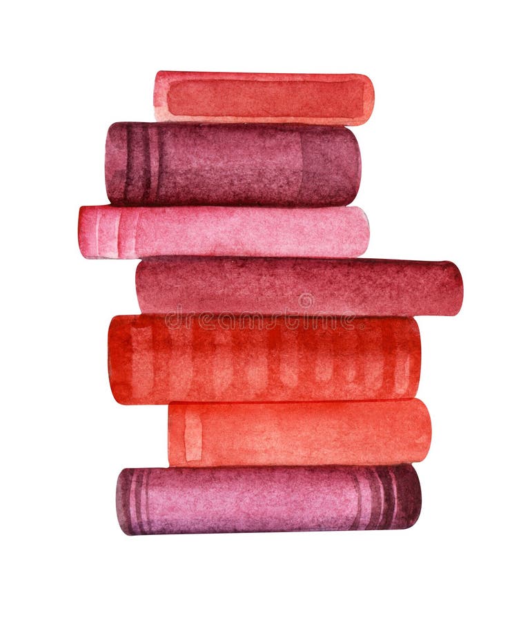 Watercolor Stack Books Stock Illustrations 1 600 Watercolor Stack