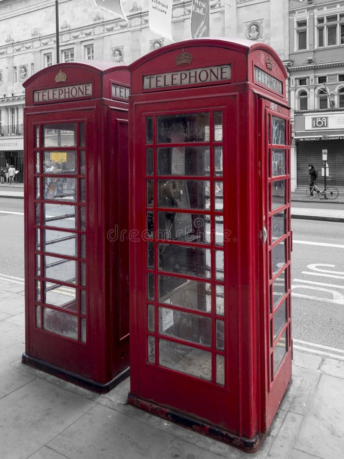 Red booths in London editorial image. Image of booth - 96147605