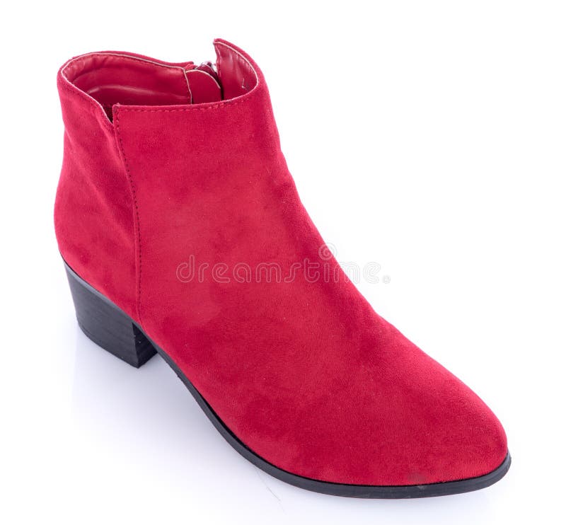 Red bootie stock photo. Image of isolated, design, fashion - 67926772