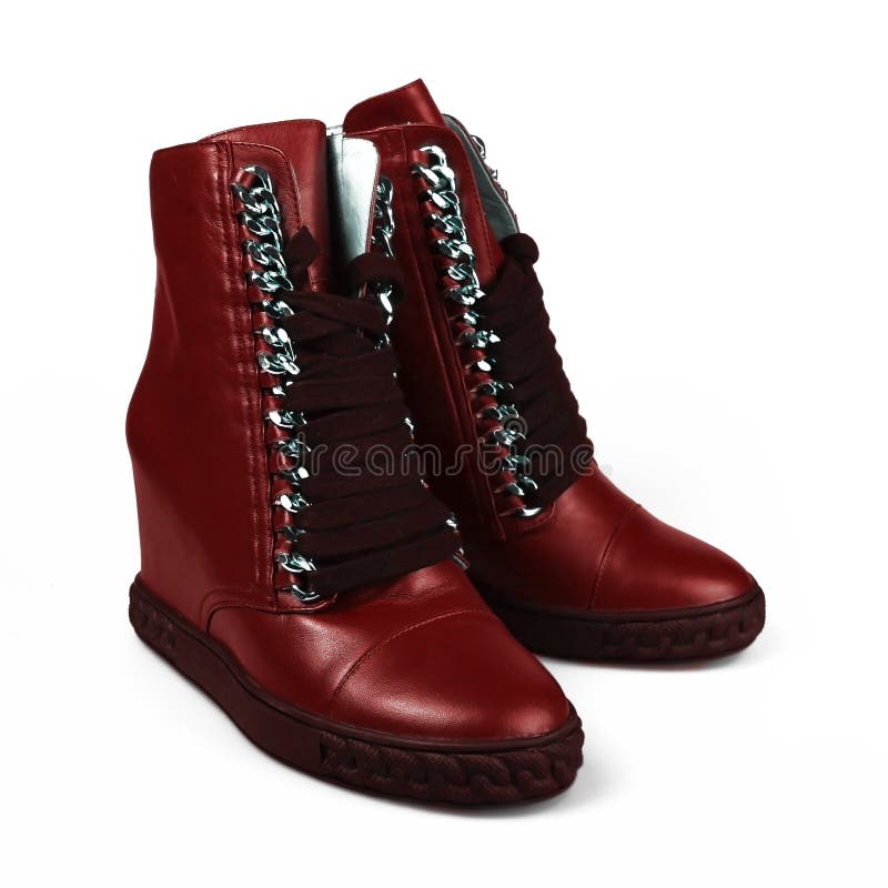 Red latex boots stock photo. Image of latex, uniform - 13566044