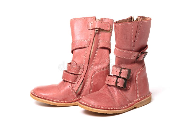 Red Boots for a Very Small Child Stock Image - Image of child, object ...
