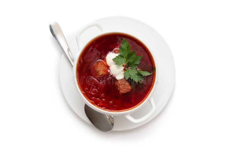 Red Borsch Bundle Jars Isolated Over White Stock Photos - Free ...