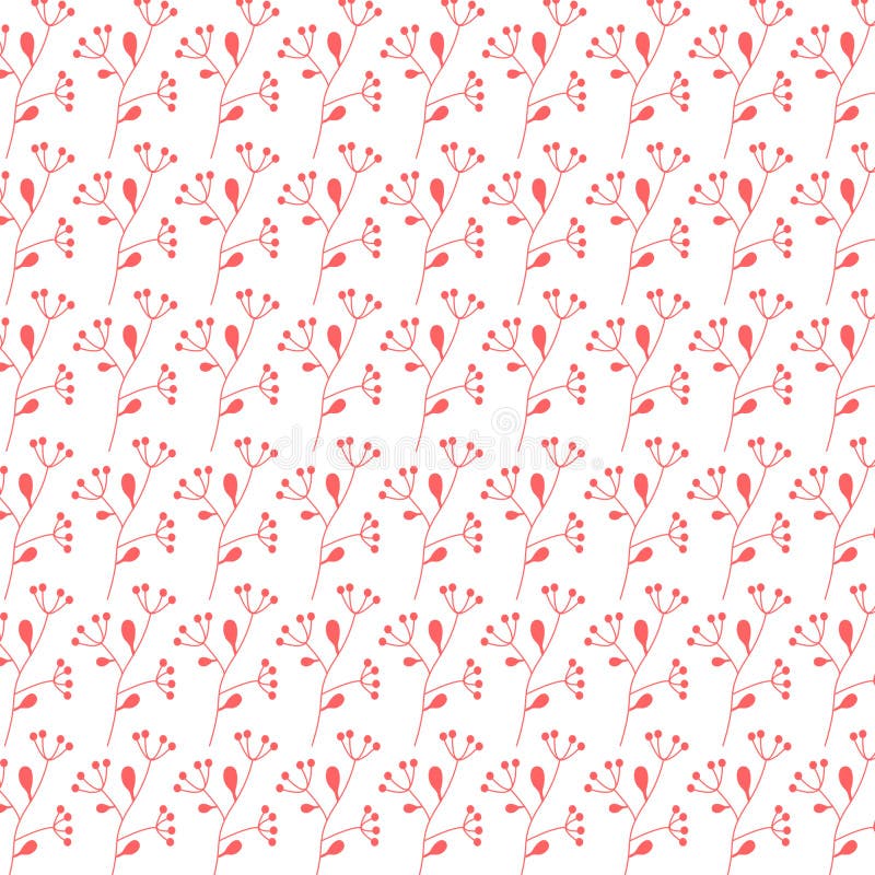 Red Botanical Simple Floral Pattern Texture Wallart Stock Vector ...