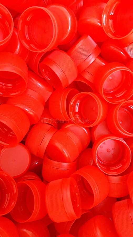 Red Bottle caps closeup stock image. Image of petal - 249367839