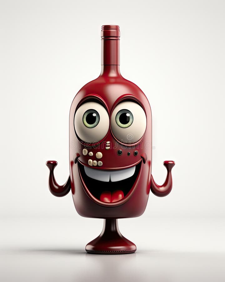 A Red Bottle with Eyes and a Smile on Its Face. Generative Ai Stock ...