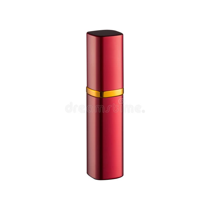 Red Perfume Bottle with Gold, with Spray, without a Cap, on a White ...