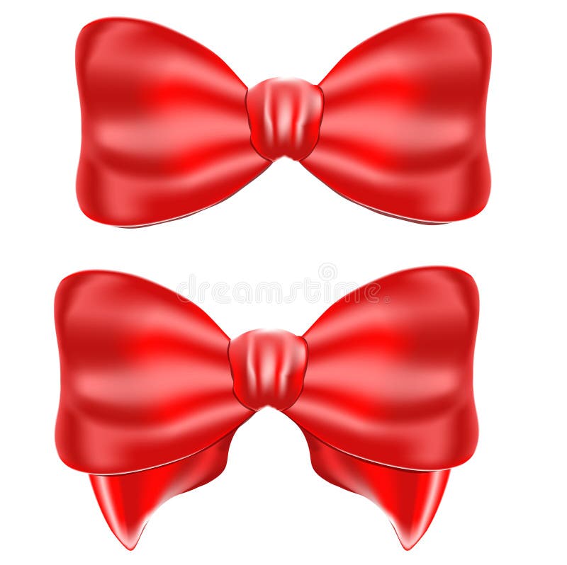 Red Bow. Bows on a White Background Stock Illustration - Illustration ...