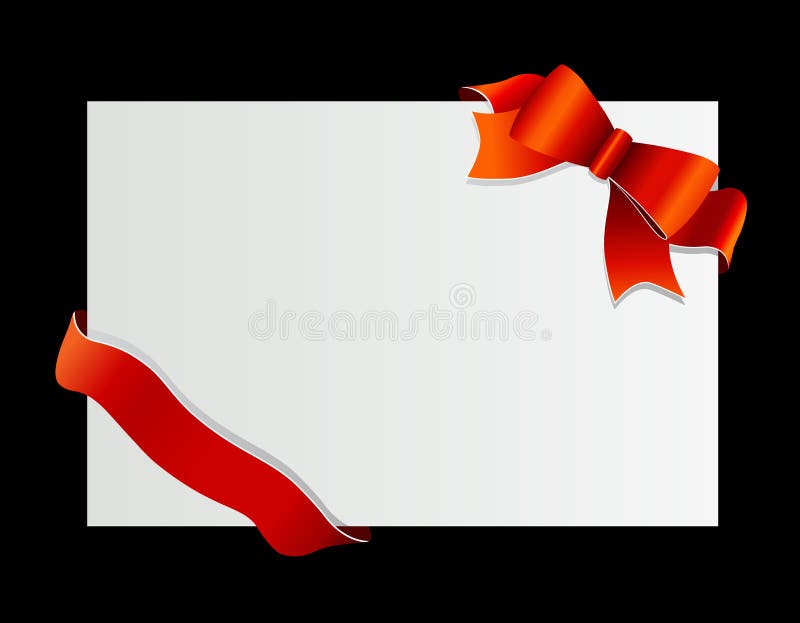Red bow on the corner. stock vector. Illustration of party - 12117903