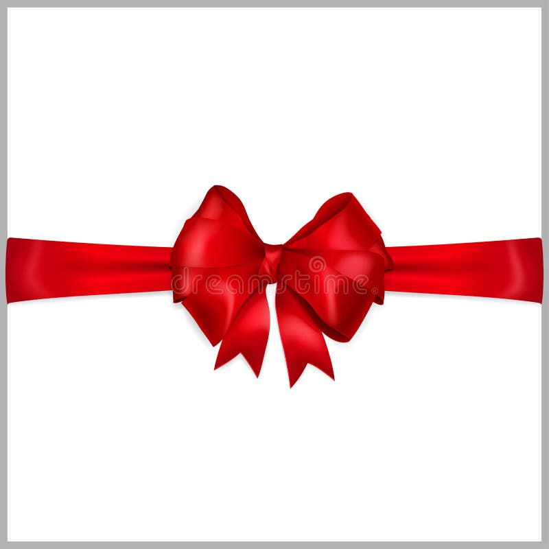 Red Bow with Horizontal Ribbons Stock Vector - Illustration of ...