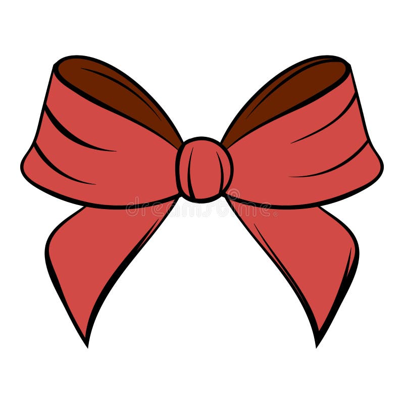 Red bow icon cartoon stock vector. Illustration of color - 88210743