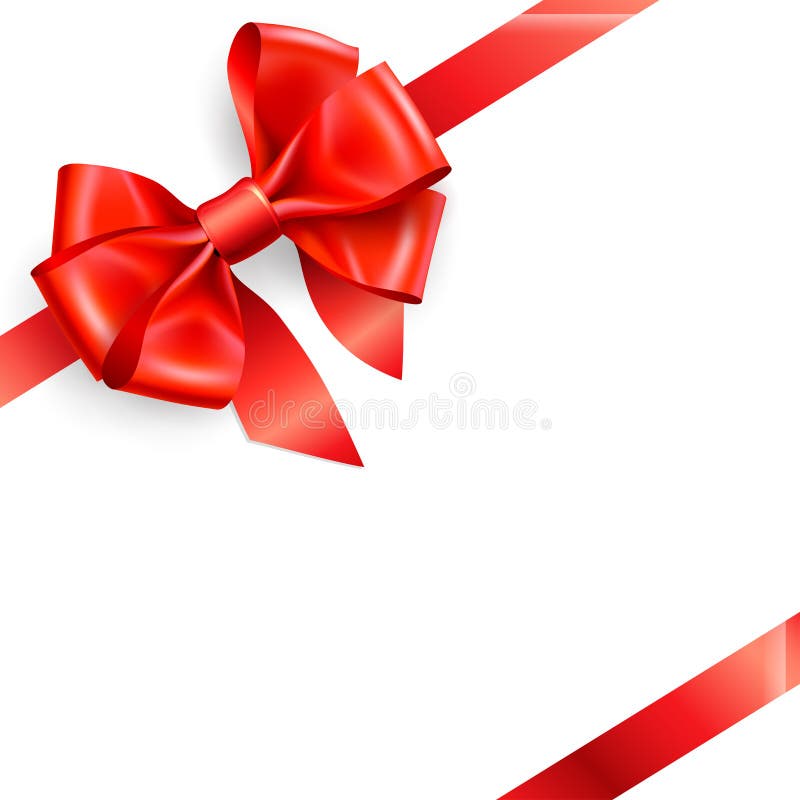 Red Ribbon and Bow Set for Birthday Christmas Gift Box. Real Stock ...