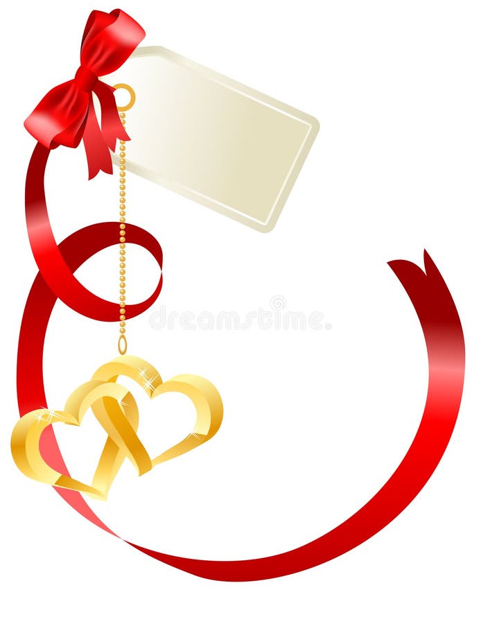 Red bow with label stock vector. Illustration of pricing - 17885083