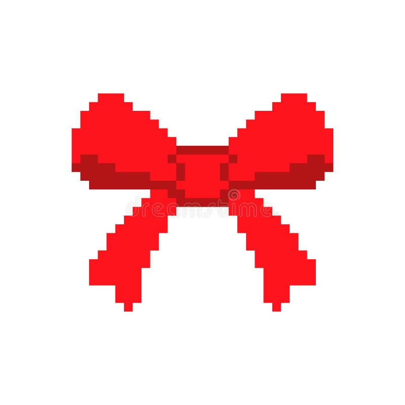 Red Bow Pixel Art. 8 Bit Bow for Decoration Stock Vector - Illustration ...