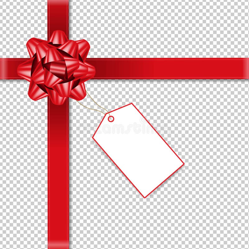 Red Bow with Price Tag Transparent Background Stock Vector ...