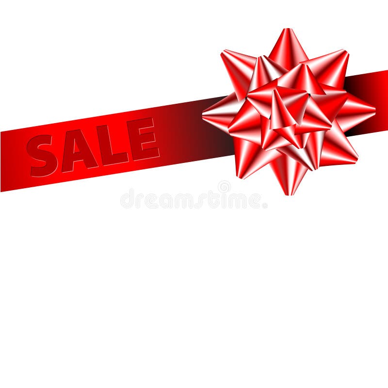 Red Bow on a Red Corner Ribbon Stock Vector - Illustration of commerce ...