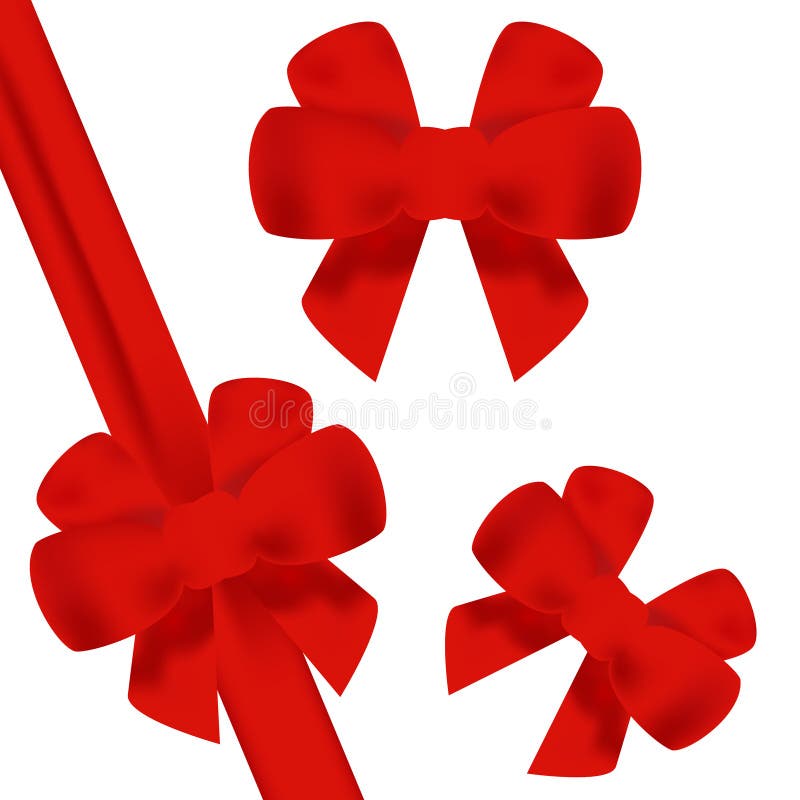 Red Bow with Red Ribbon Vector. Vector Set of Bows Stock Vector ...