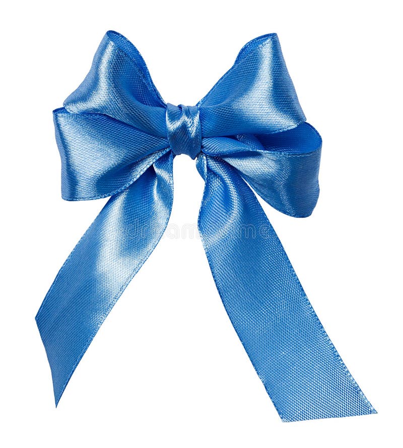 Satin blue ribbon bow stock image. Image of ribbon, isolated - 9988125