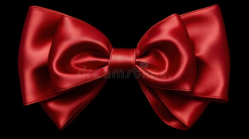 Red Bow with Ribbon Isolated on Black. Stock Photo - Image of knot ...