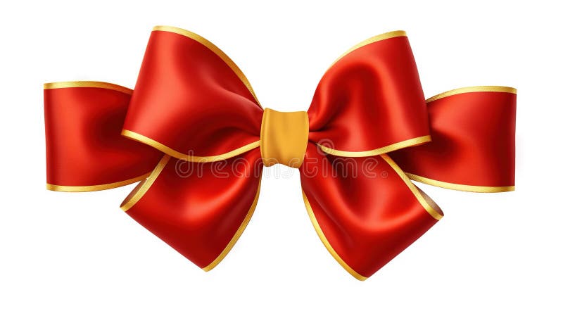 Red Bow with Ribbon Isolated on White. Stock Photo - Image of wedding ...