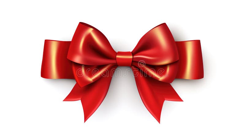 Red Bow with Ribbon Isolated on White. Stock Illustration ...