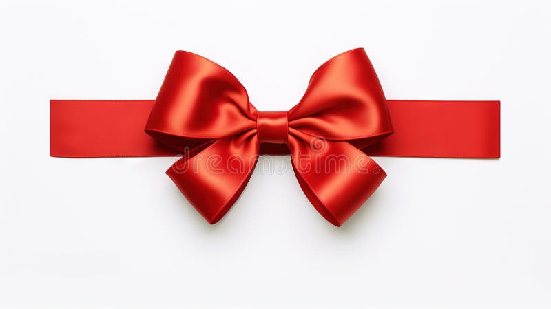 Red Bow with Ribbon Isolated on White. Stock Image - Image of ribbon ...