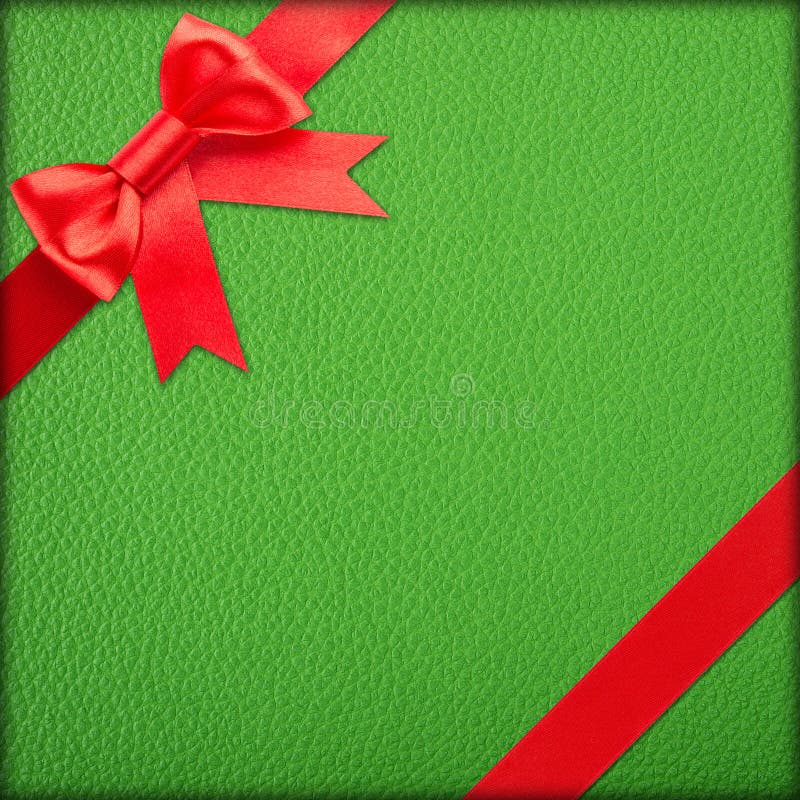 Green gift with red bow stock photo. Image of gift, present - 30045512