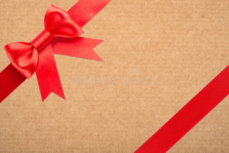 Wrapped Vintage Gift with Red Bow Stock Photo - Image of ideas, package ...